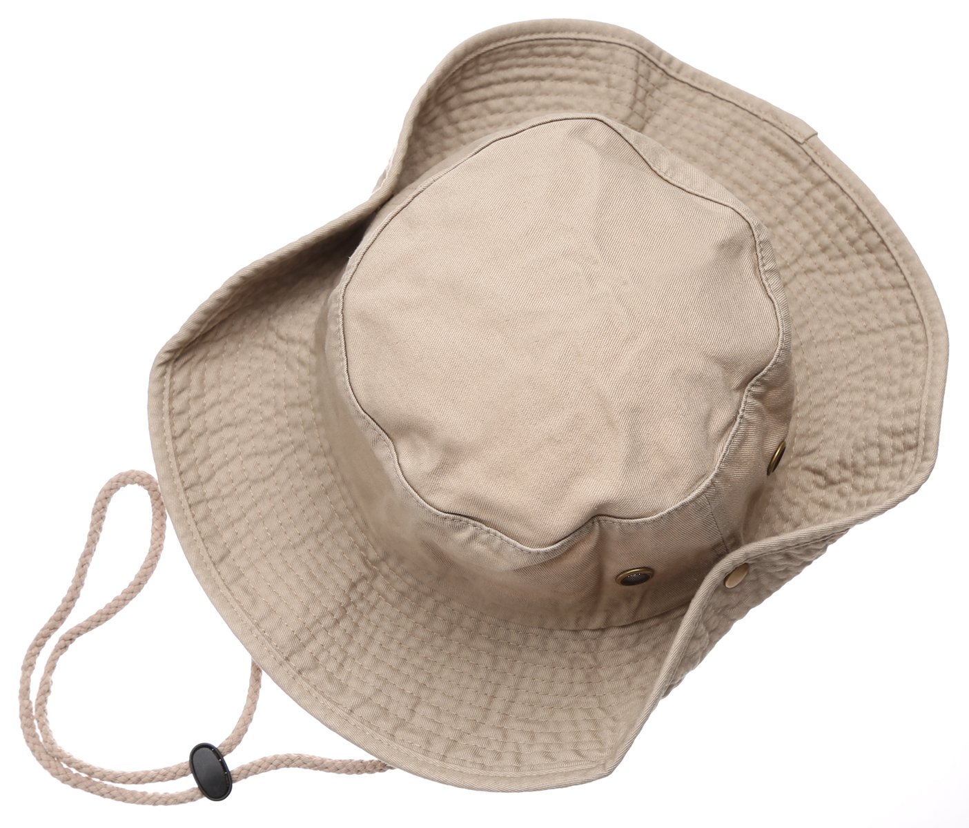 Summer Outdoor Boonie Hunting Fishing Safari Bucket Sun Hat with adjustable strap(Khaki,LXL)