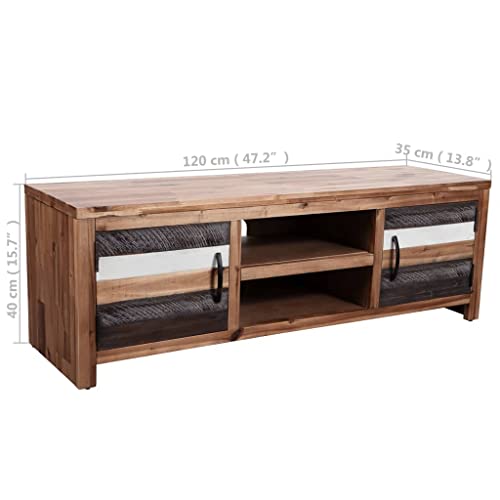 THYUOVAI TV Cabinet,Side Cabinet Entertainment Stand Storage cabine Lowboard Suitable for Living Room,Bedroom,Closet,Hallway,Foyer,Office Solid Acacia Wood 47.2"x13.8"x15.7"