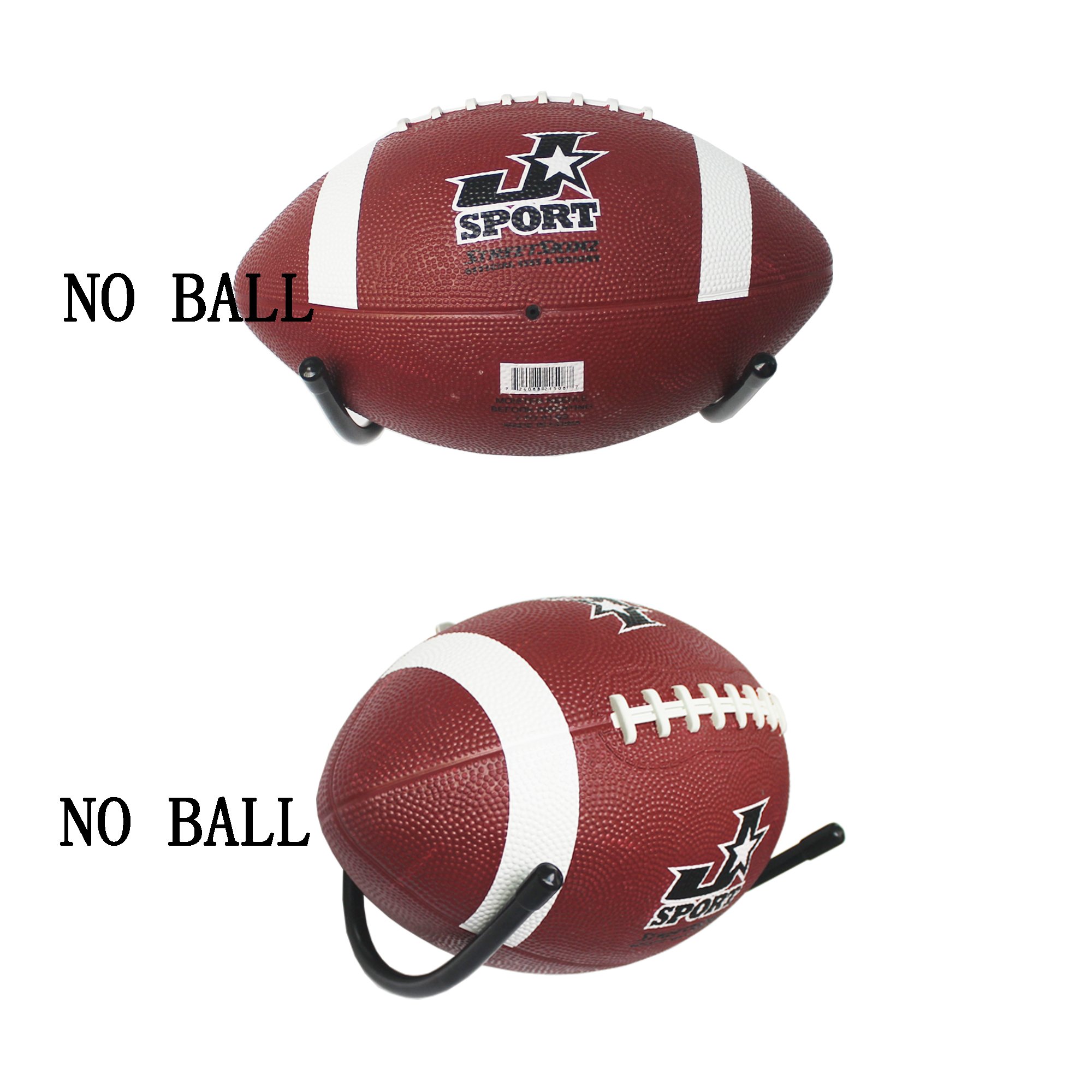 YYST Football Wall Mount Football Wall Rack Holder Display Storage Rack Black-No Ball Included
