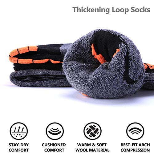 UGUPGRADE Ski Socks Merino Wool High Performance Warmth Snowboard Socks for Winter Outdoor Men Women Kids, Grayblue(2 Pair), Medium
