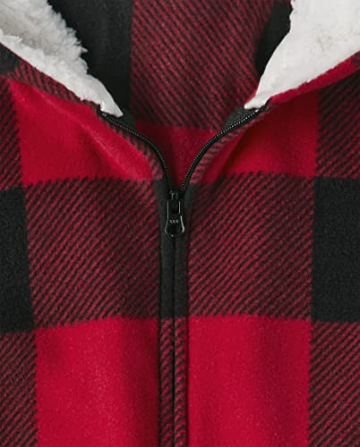 The Children's Place Kids One Piece Family Matching, Christmas Pajama Sets, Fleece, Red/Black Check, Medium