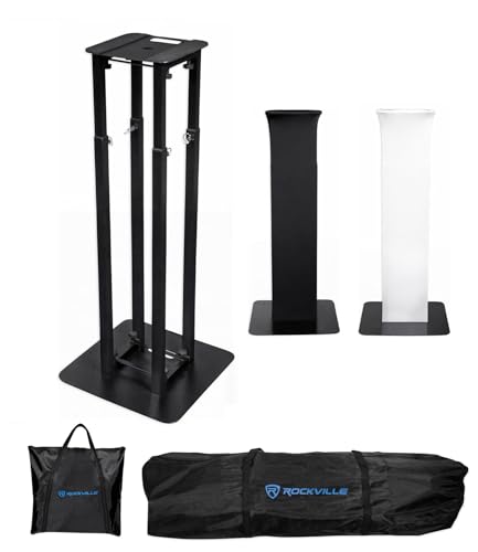 Rockville Adjustable Totem Moving Head Light Stand+Scrim+Bag, 8 ft. Black (RTP82B)