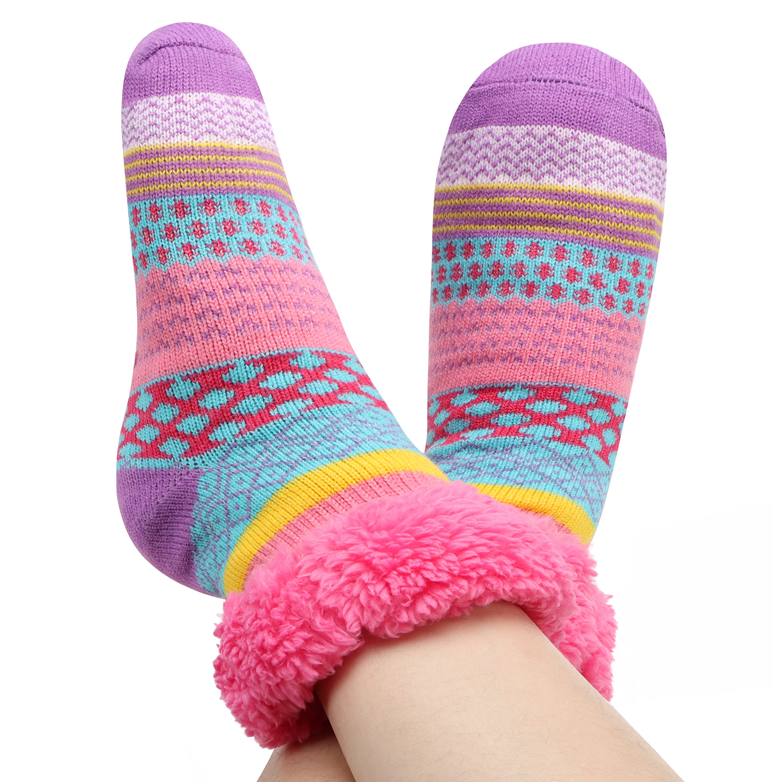 Womens Pink Sherpa Shortie Socks
