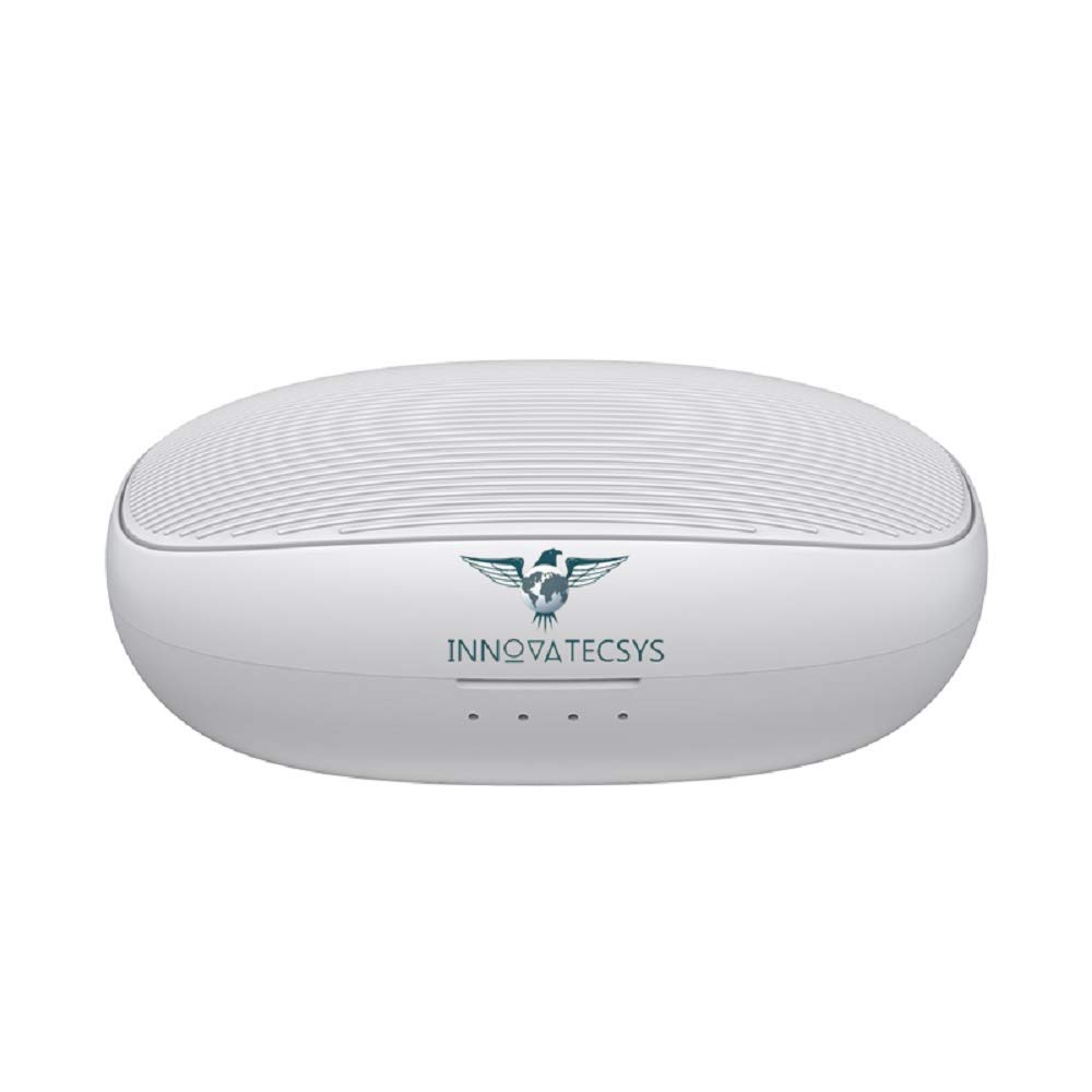 Wireless Bluetooth Earbuds, Headphone USB Charging CVC8.0 Noise Cancelling Earphones, Ergonomic Waterproof Bluetooth 5.0 TWS Stereo Headset with Charging Case White,INNOVATECSYS