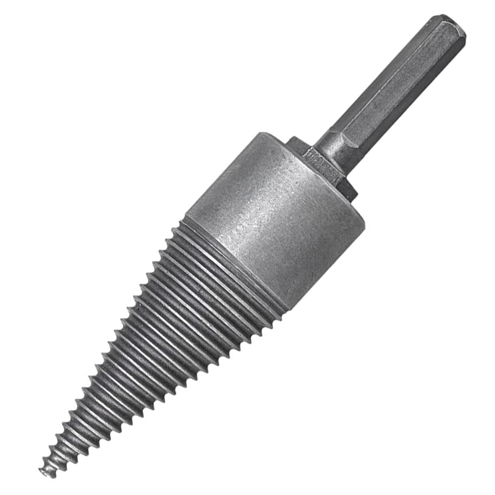 Wood Splitting Cone Drill Bit - Log Splitter Screw Cone Firewood Breaker Tool (Hex Shank)
