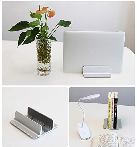 Vertical Laptop Stand, Desktop Stand, Adjustable Laptop Holder with Adjustable Dock Size,Anodized Aluminum Alloy,Three Sides of Silicone Scratch Proof It is Suitable for Almost All Laptop Computers