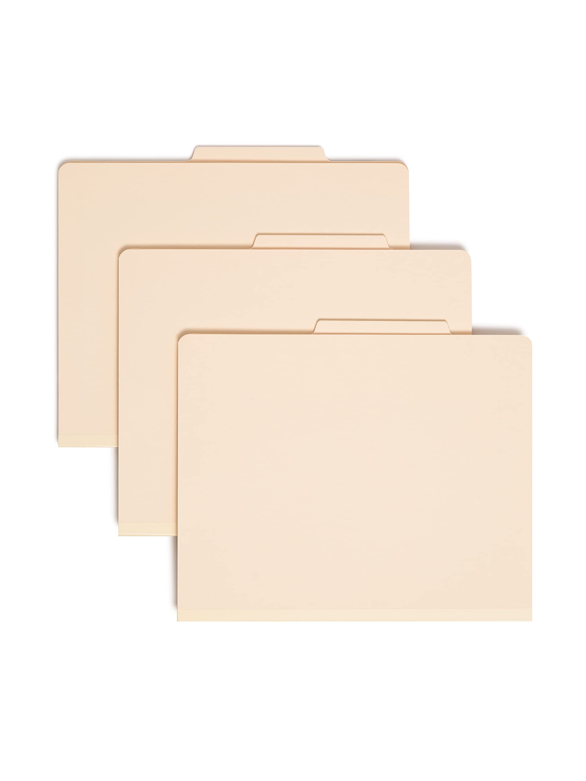 Smead Classification File Folder, 1 Divider, 2" Expansion, 2/5-Cut Tab, Letter Size, Manila, 10 per Box (13700)