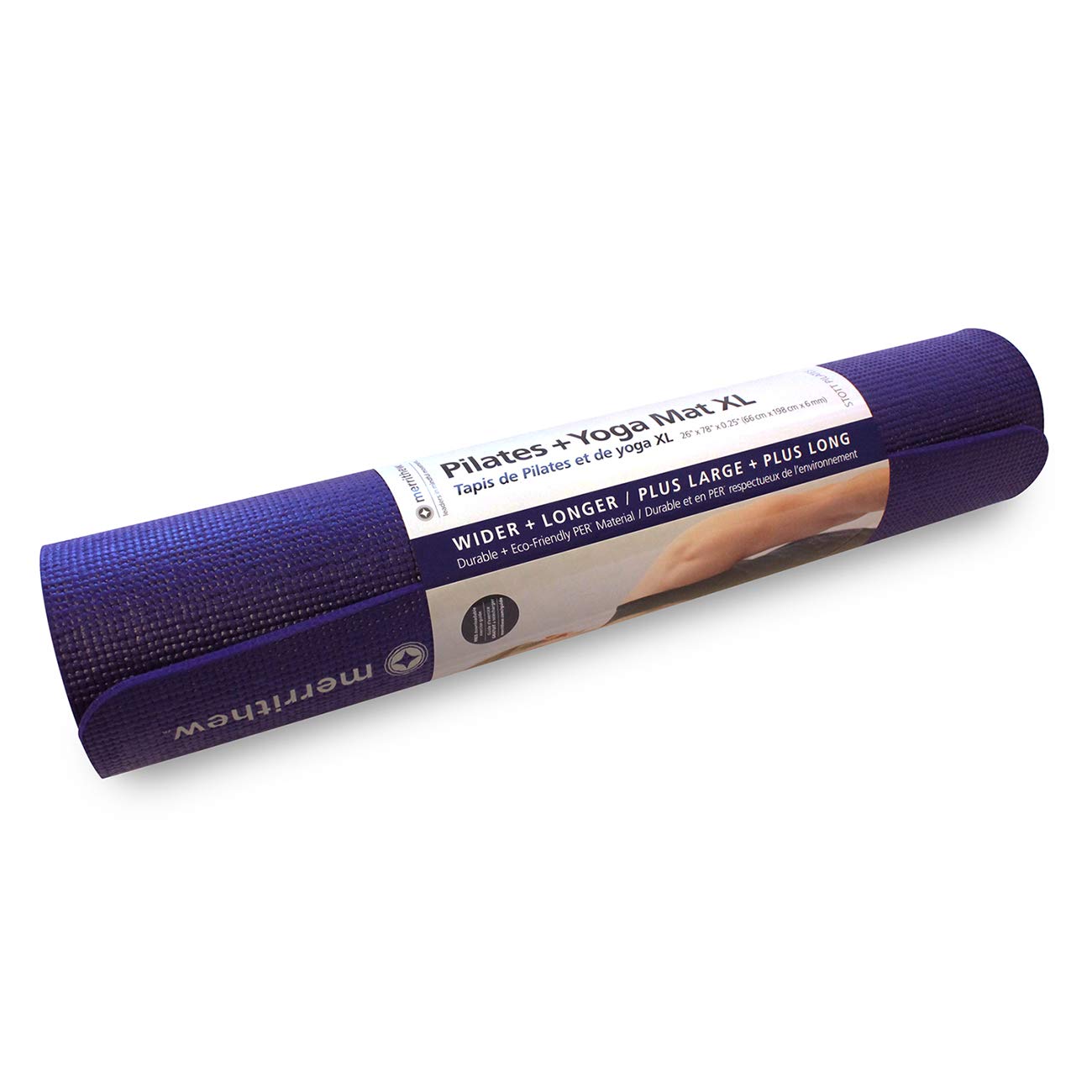 STOTT PILATES Pilates & Yoga Mat XL (Purple & Grey), 0.25 inch / 6 mm