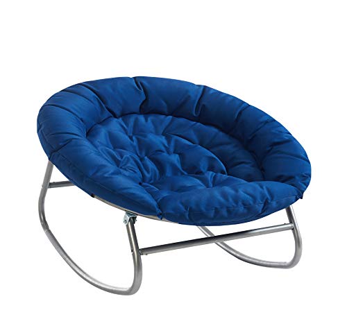 Urban Lifestyle Rocking Saucer Chair,Microfiber, Navy Blue