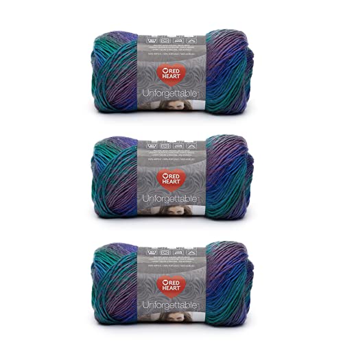 Red Heart Boutique Unforgettable Dragonfly Yarn - 3 Pack of 100g/3.5oz - Acrylic - 4 Medium (Worsted) - 270 Yards - Knitting/Crochet