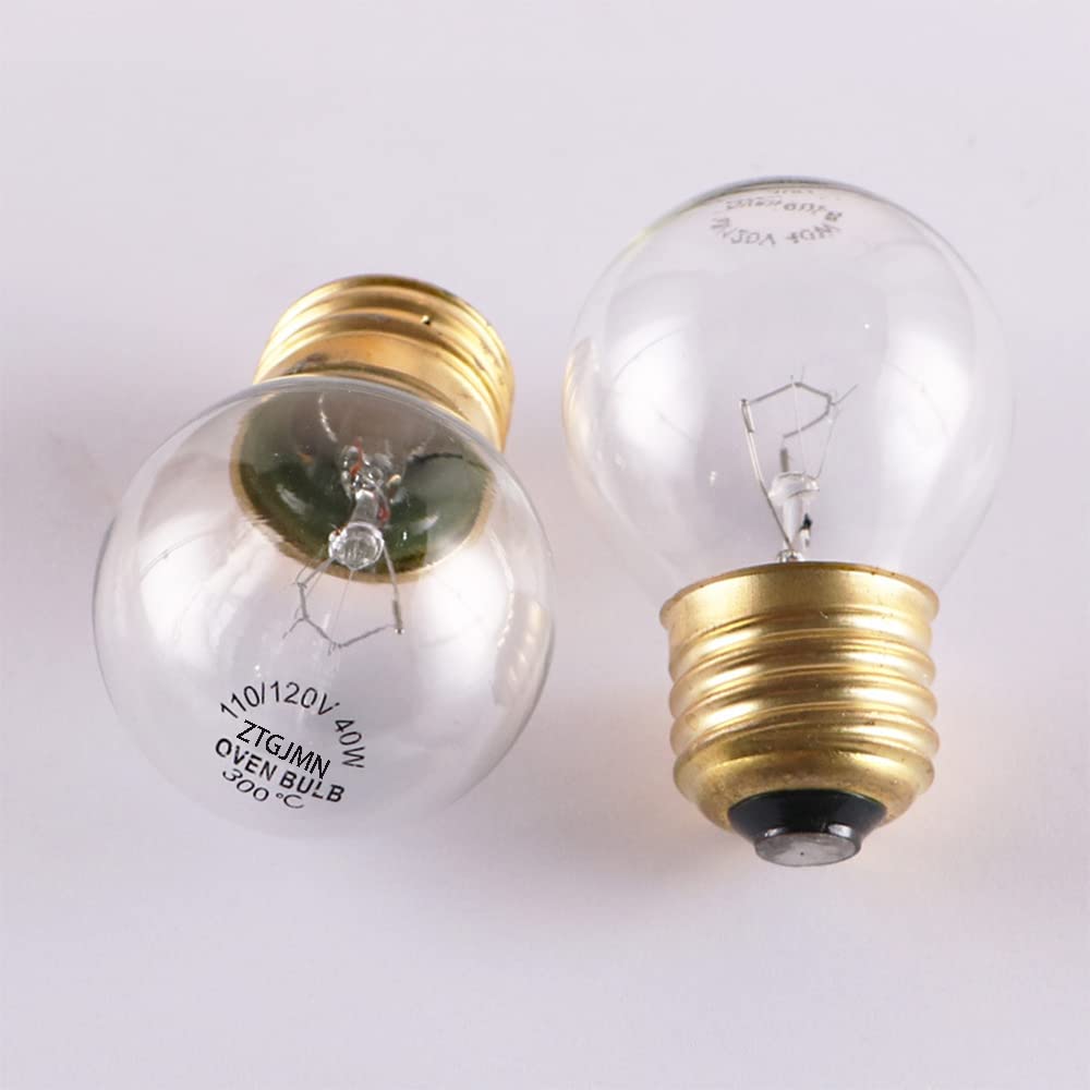ZTGJMN Oven Light Bulbs– High Temp Resistant– 40 Watt Appliance Replacement Bulbs for Oven, Stove, Refrigerator, Microwave,G45/E26/120V/400 Lumens Incandescent Bulb (4)