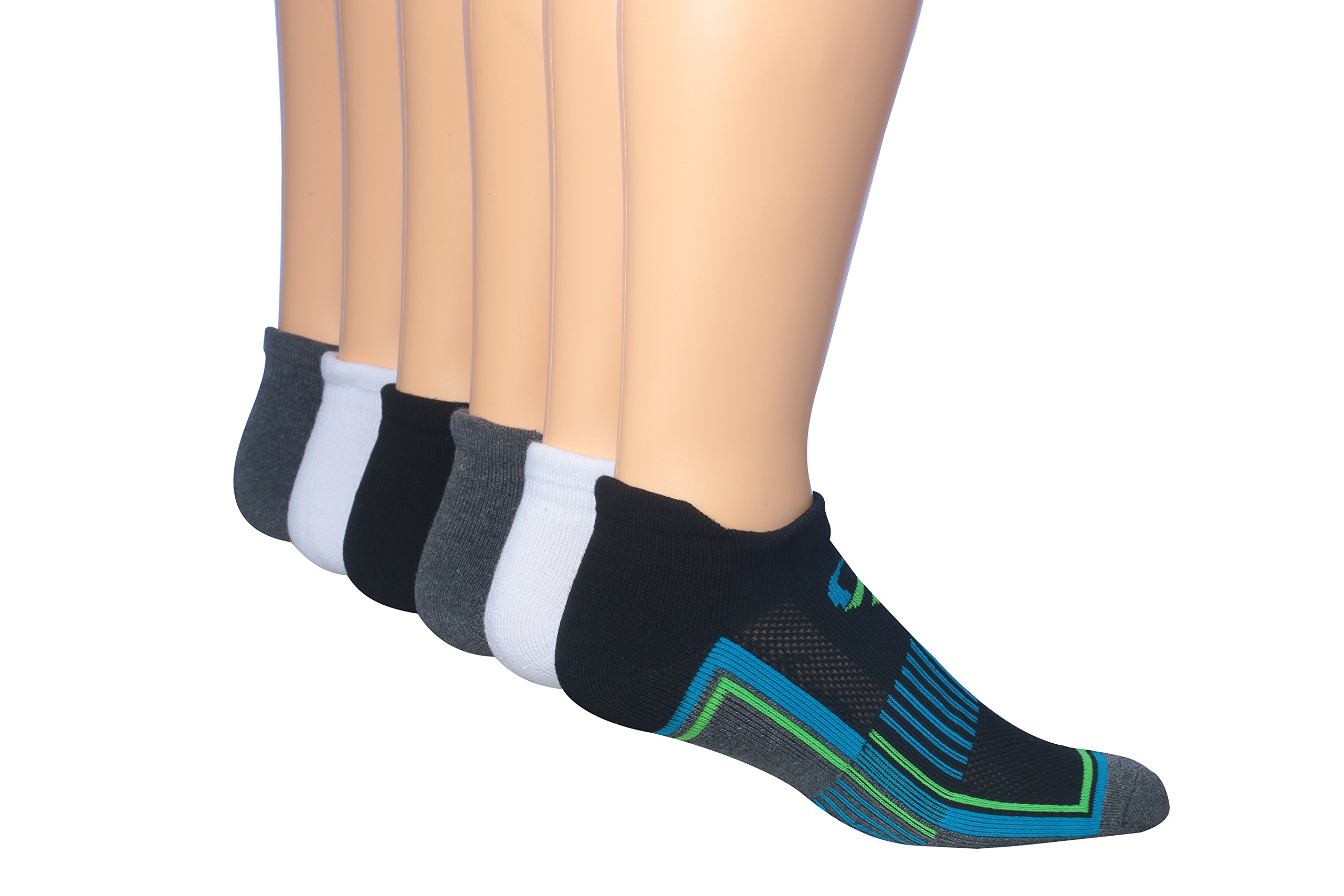 RONNOX Men's 12-Pairs Low Cut Running & Athletic Performance Socks Large/X-Large MRLT01-AB-XL