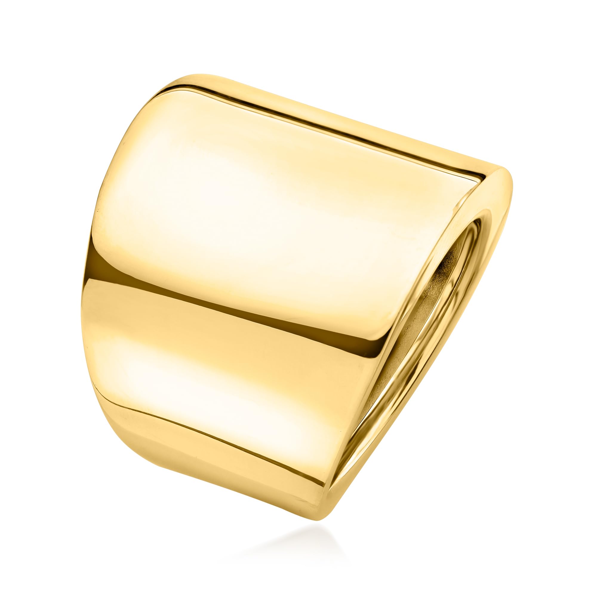Ross-Simons Italian 14kt Yellow Gold Wide Polished Ring. Size 8