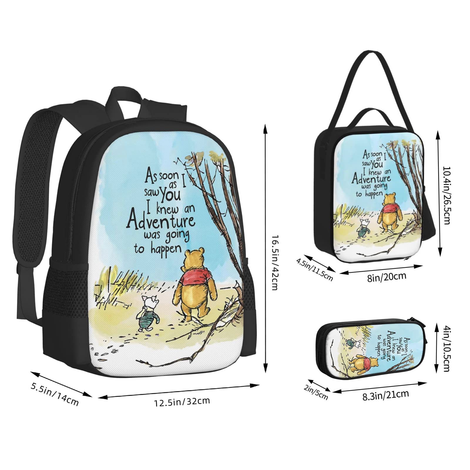 UINTA Cartoon Backpack Set with Pencil Case Bookbag Lunch Bag for Boy Girl