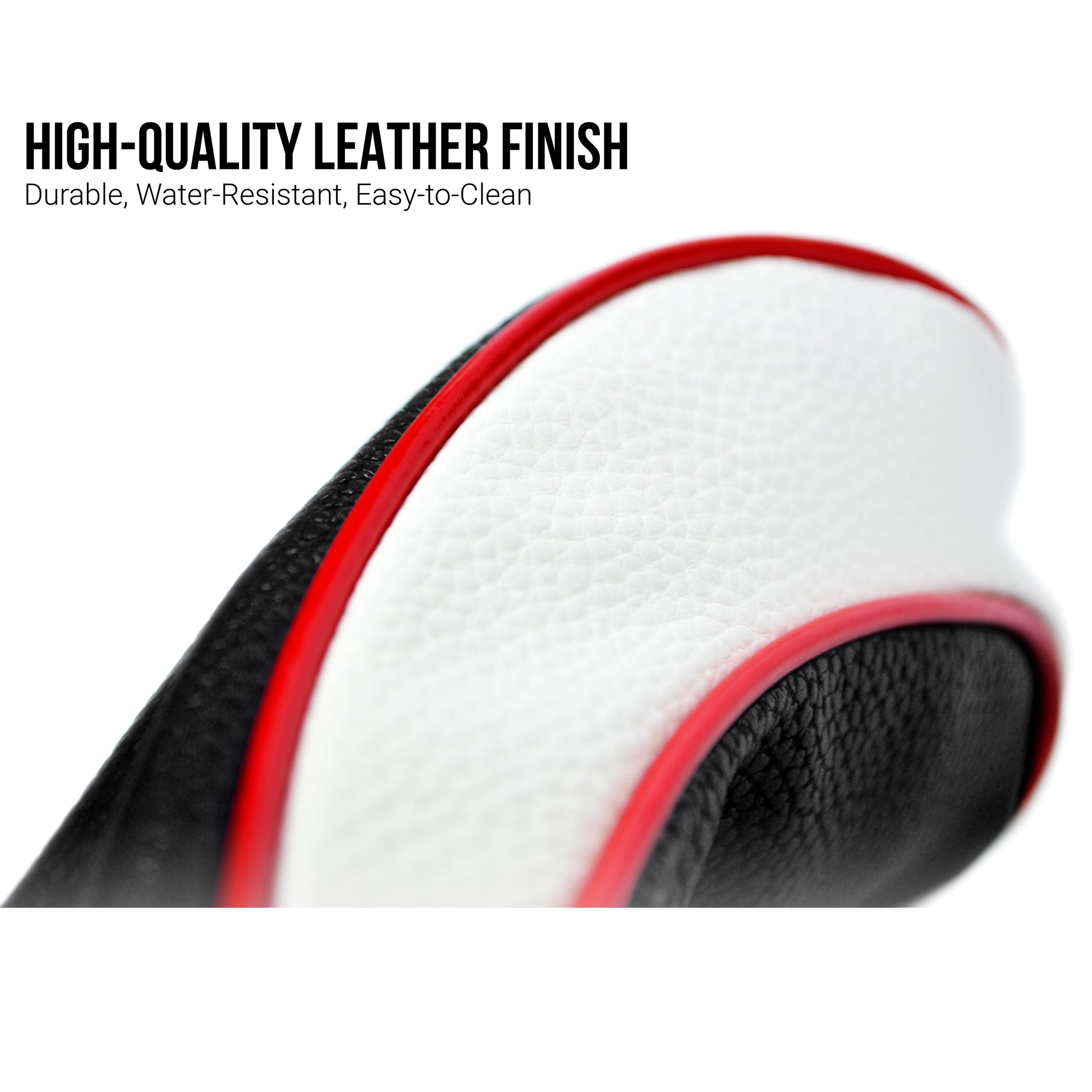 USA Golf Head Covers for Driver & Fairway Woods (Set of 3) - Premium Leather Headcovers, Designed to Fit All Woods and Drivers (Black)
