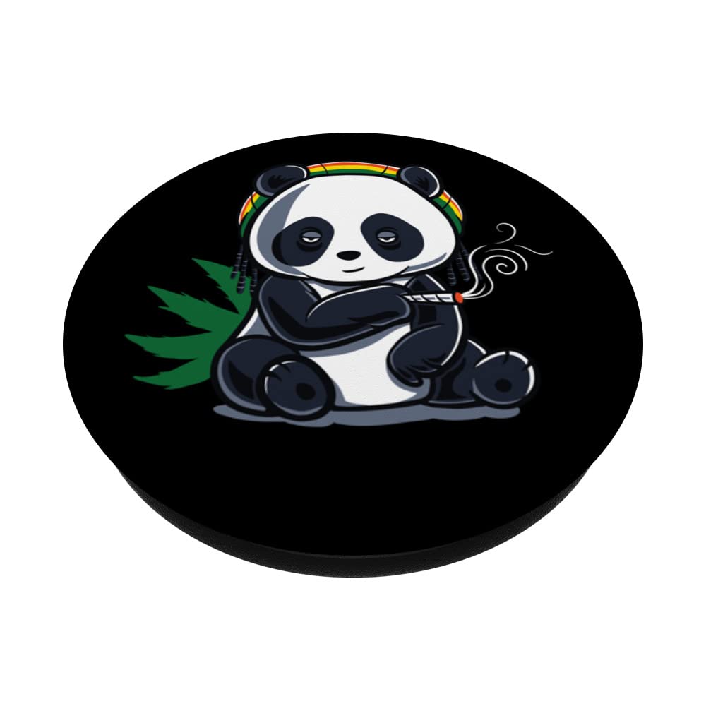 Weed Smoking Panda Marijuana Cannabis Stoner THC CBD 420 PopSockets Swappable PopGrip
