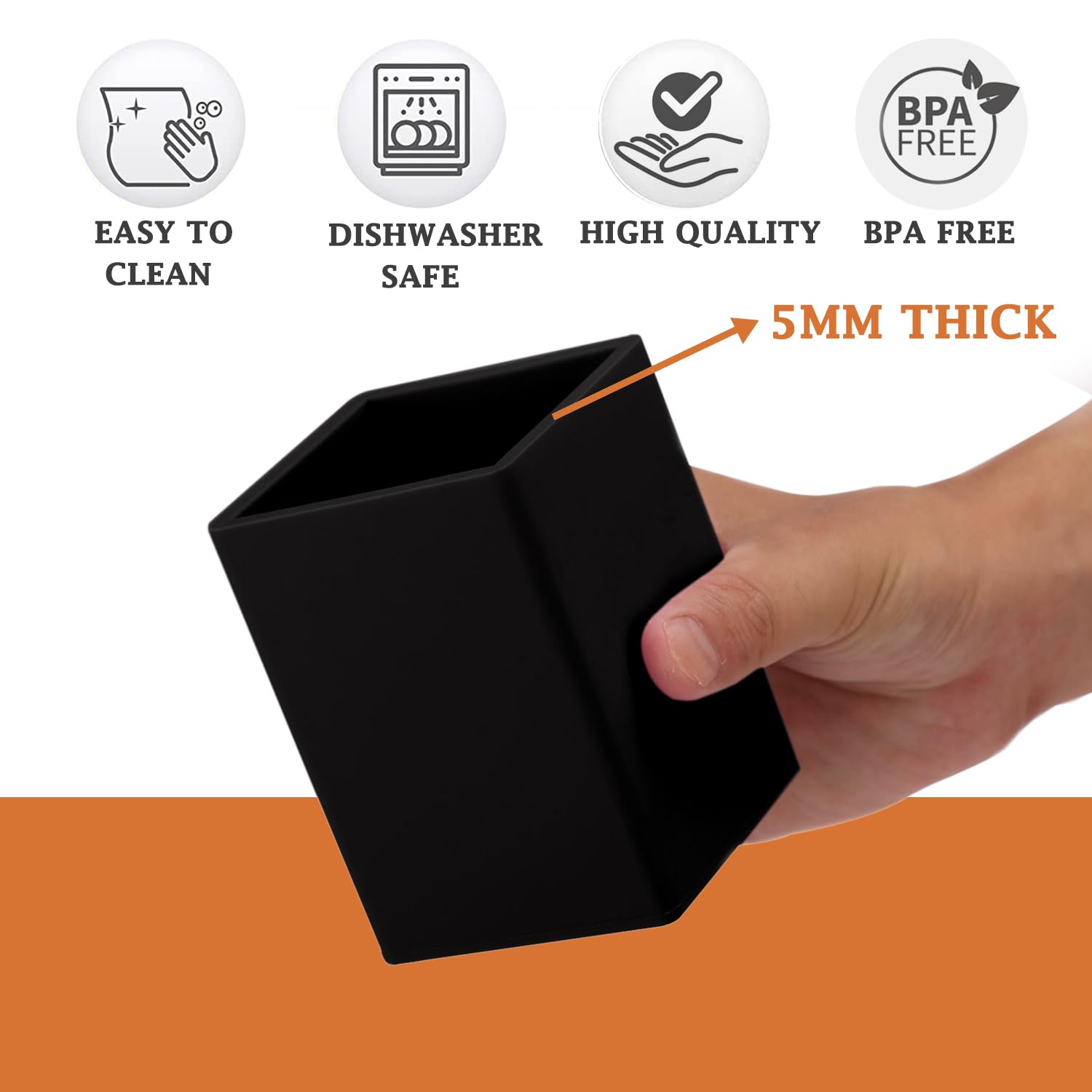 Silicone Pen And Pencil Holder For Desk,5mm Thick Silicone Pen Holder For Keeping Your Workspace Tidy And Organized,A Practical Design And Must-Have Pen Holder For Your Desktop Needs (1 PACK BLACK)