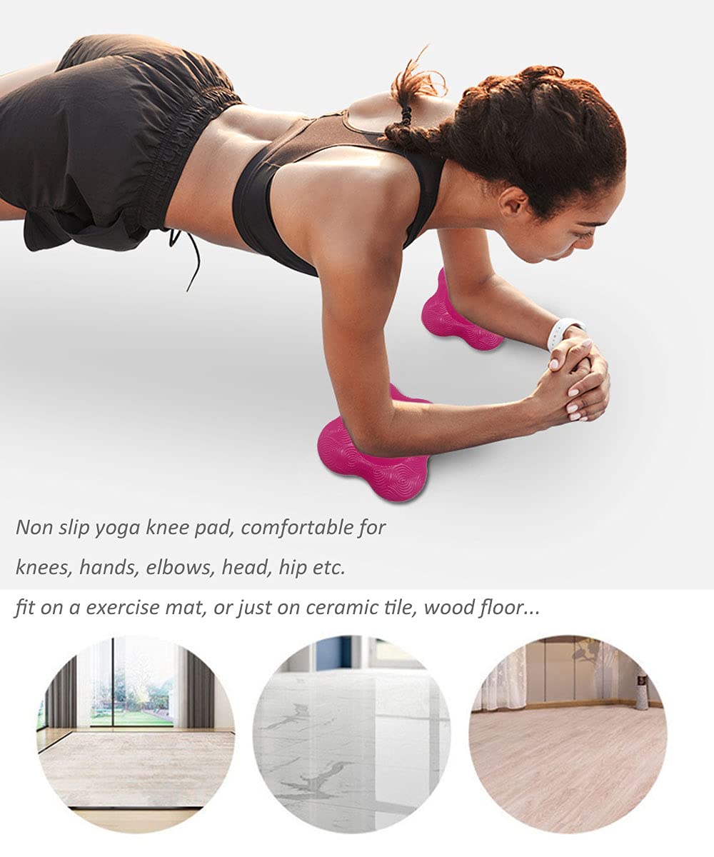 Yoga Knee Pad Support, Non Slip Cushion for Knees Thick Kneeling Pad, Soft Yoga Knee and Elbow Wrist Pads for Women/Men, for Kneeling Down, Workout, Pilates Exercise 2 Pack (Rose)