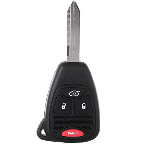 ZENITHIKE Replacement Keyless Entry for Smart Proximity Remote Key Fob Uncut Ignition Keyless 4 Buttons with Key Blade 05 06 07 08 09 10 11 12 13 14 15 16 for Jeep for Chrysler for Dodge X 1