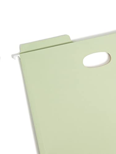 Smead FasTab Hanging Pocket with Full-Height Gusset, 3-1/2" Expansion, 1/3-Cut Built-in Tab, Letter Size, Moss, 9 per Box (64222)