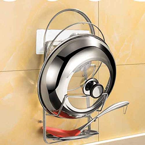 WUDILU 3 Layer Silver Anti-Fall Stainless Steel Drying Pan Pot Rack Cover Lid Rest Stand Spoon Holder Kitchen Tool