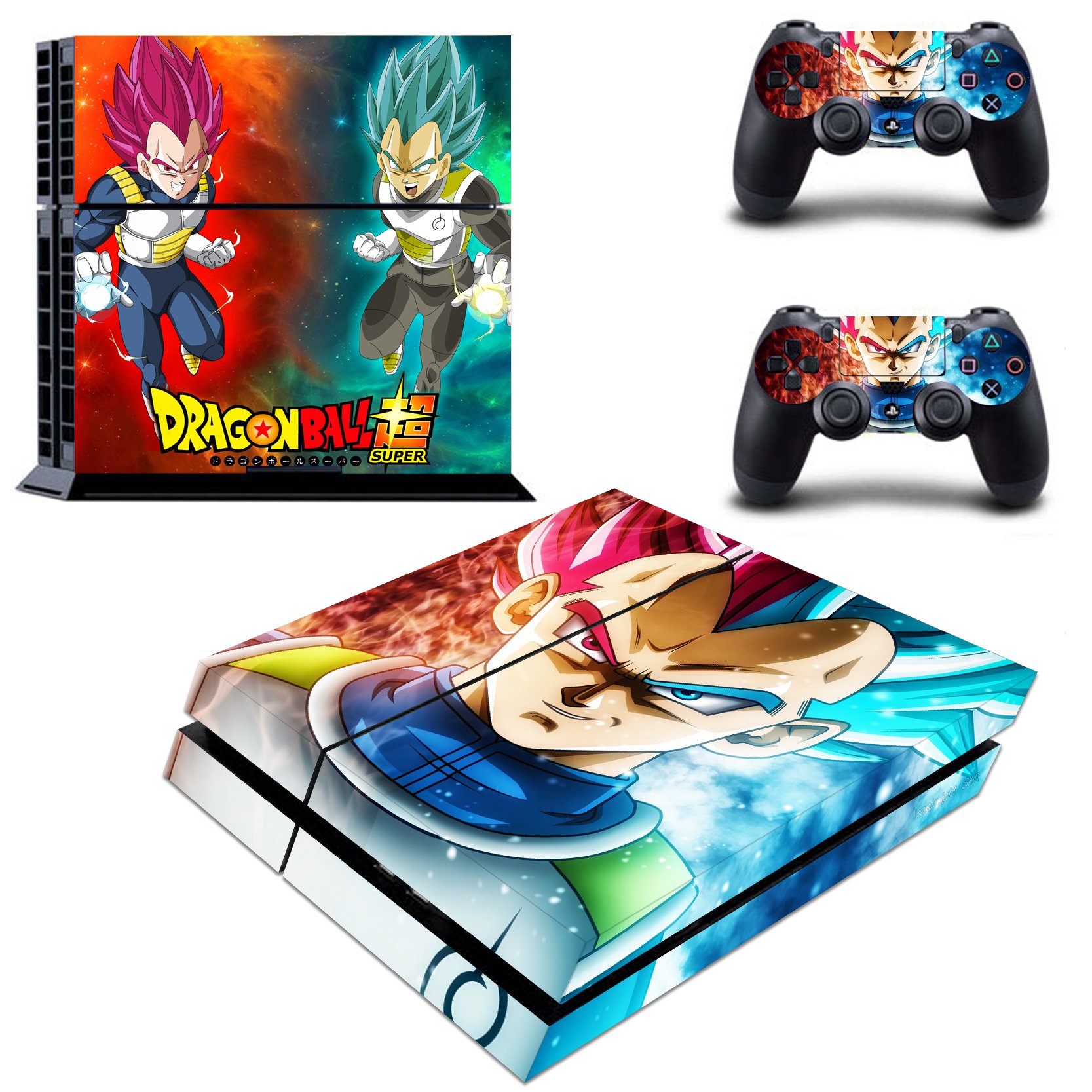 Vanknight Vinyl Decal Skin Stickers Cover Set Anime Skin for Regular PS4 Console Playstation 4 Controllers Vegeta