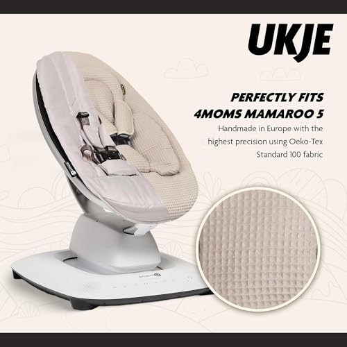 Ukje Swing Insert Rocker Cover Compatible with 4moms mamaRoo 5 Rockaroo Swing, Swing Accessories with Reversible Design, Easy to Install, Handmade in Europe - Taupe