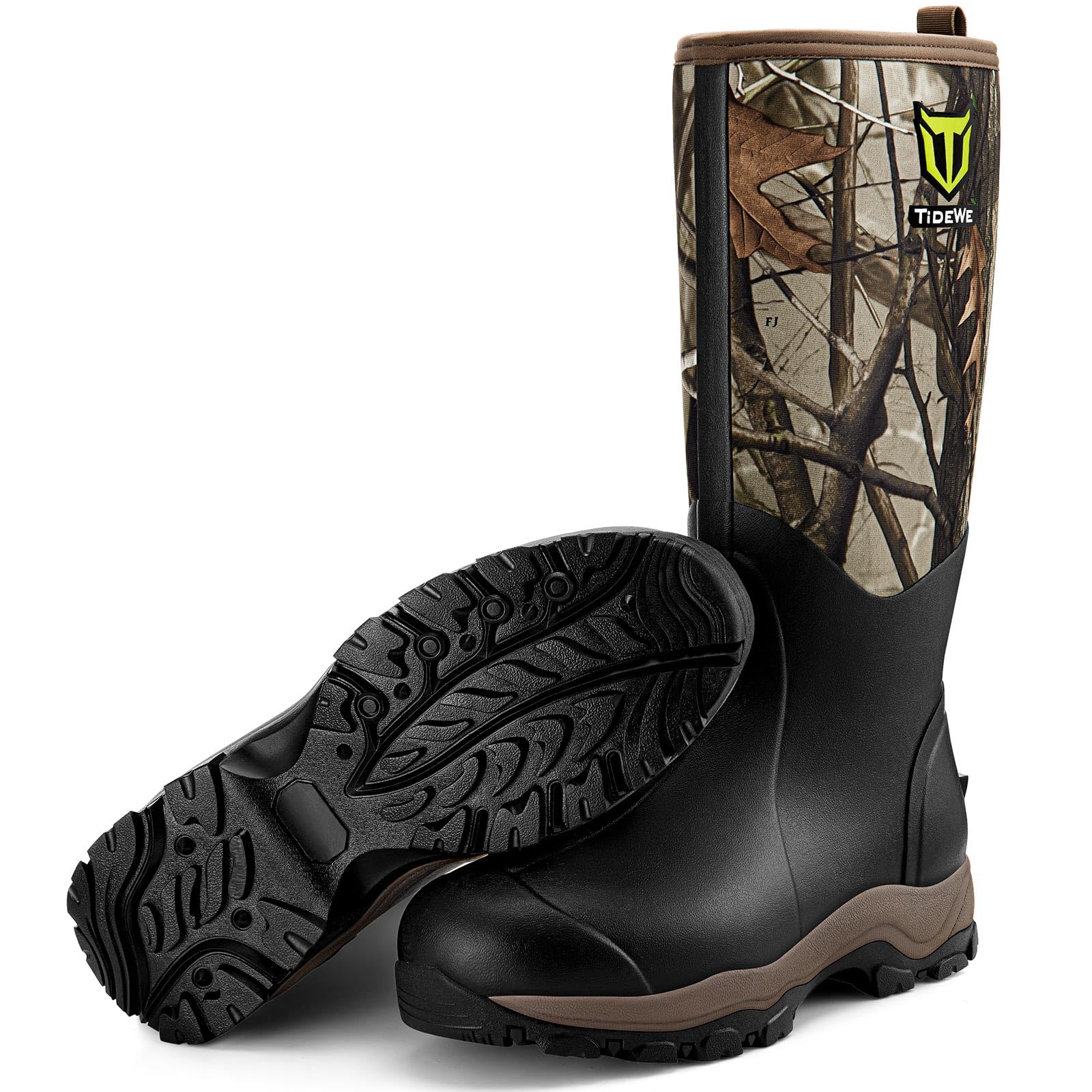 TIDEWE Hunting Boot for Men, Insulated Waterproof Durable 16" Men's Hunting Boot, 6mm Neoprene and Rubber Outdoor Boot US Size 8