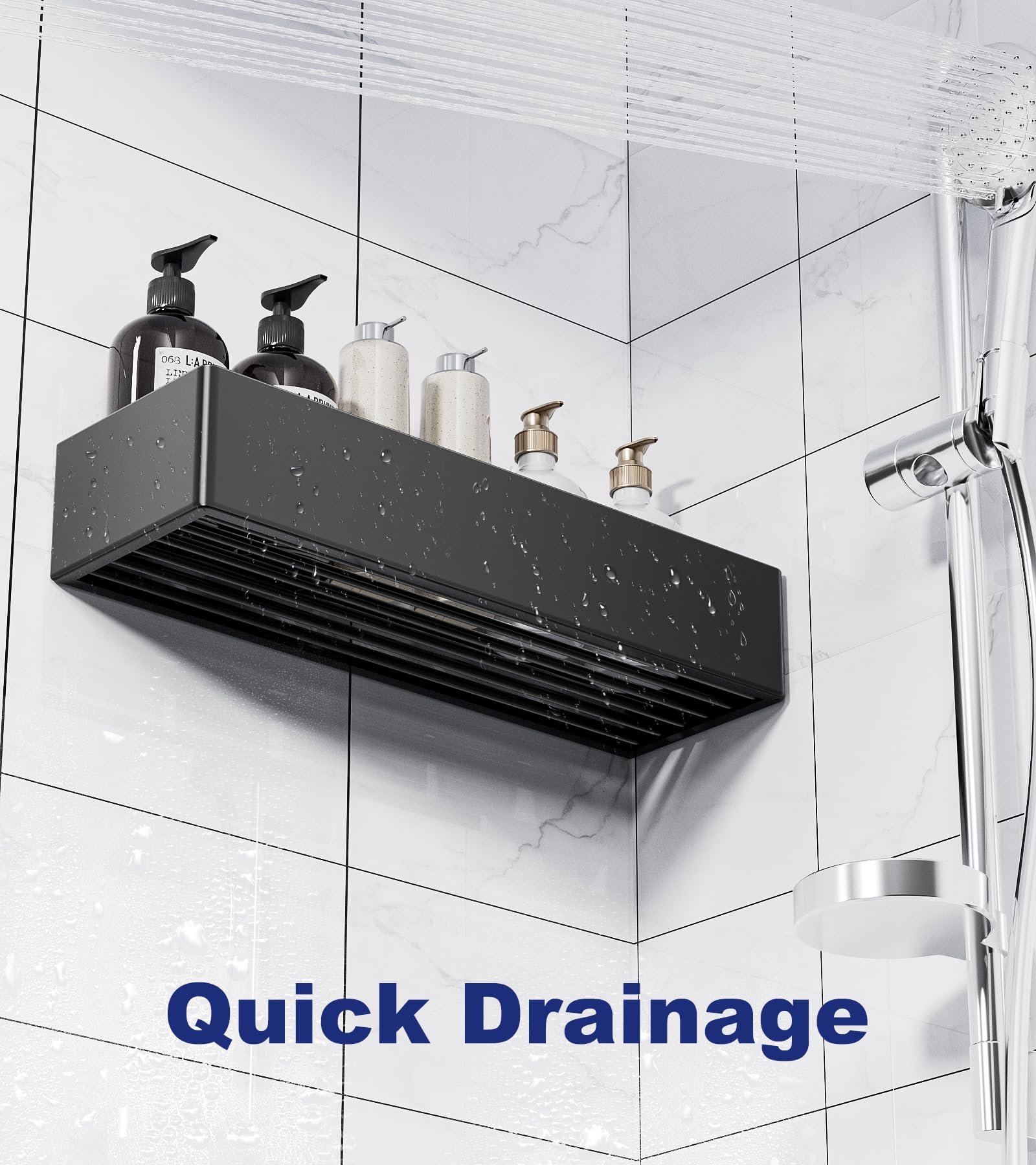 Statiem Adhensive Shower Caddy 2 Pack, Stainless Steel Shower Shelf for Inside Shower Drill-Free Shower Organizer for Bathroom Organization and Storage