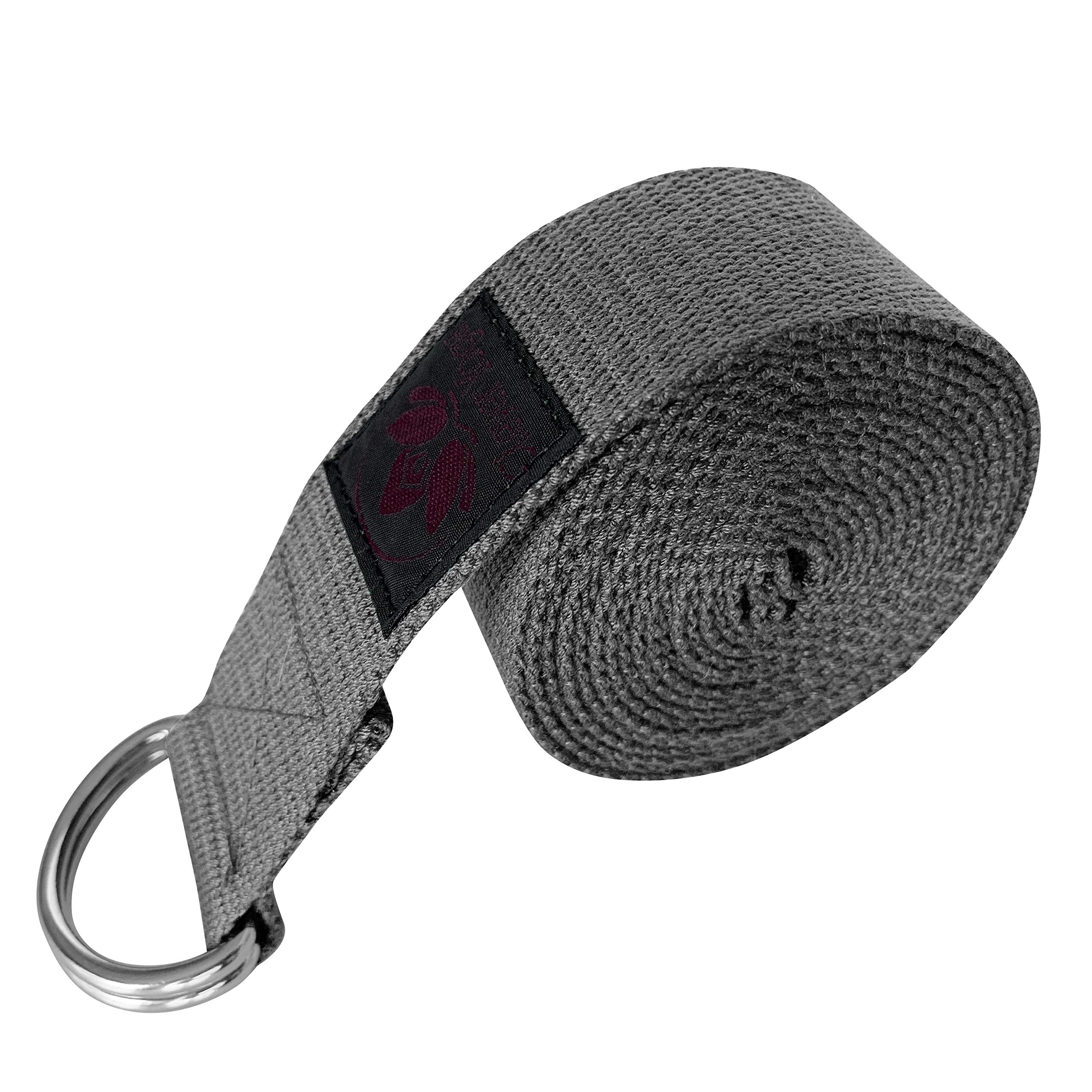 Stretching Bands for Flexibility - Gray 10 Foot Yoga Strap - By Clever Yoga