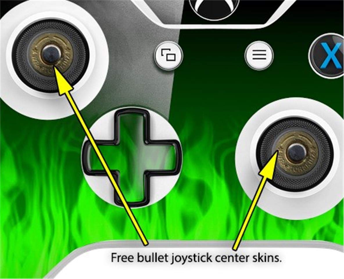 WraptorSkinz Decal Vinyl Skin Wrap compatible with XBOX One S / X Controller - Fire Green (CONTROLLER NOT INCLUDED)