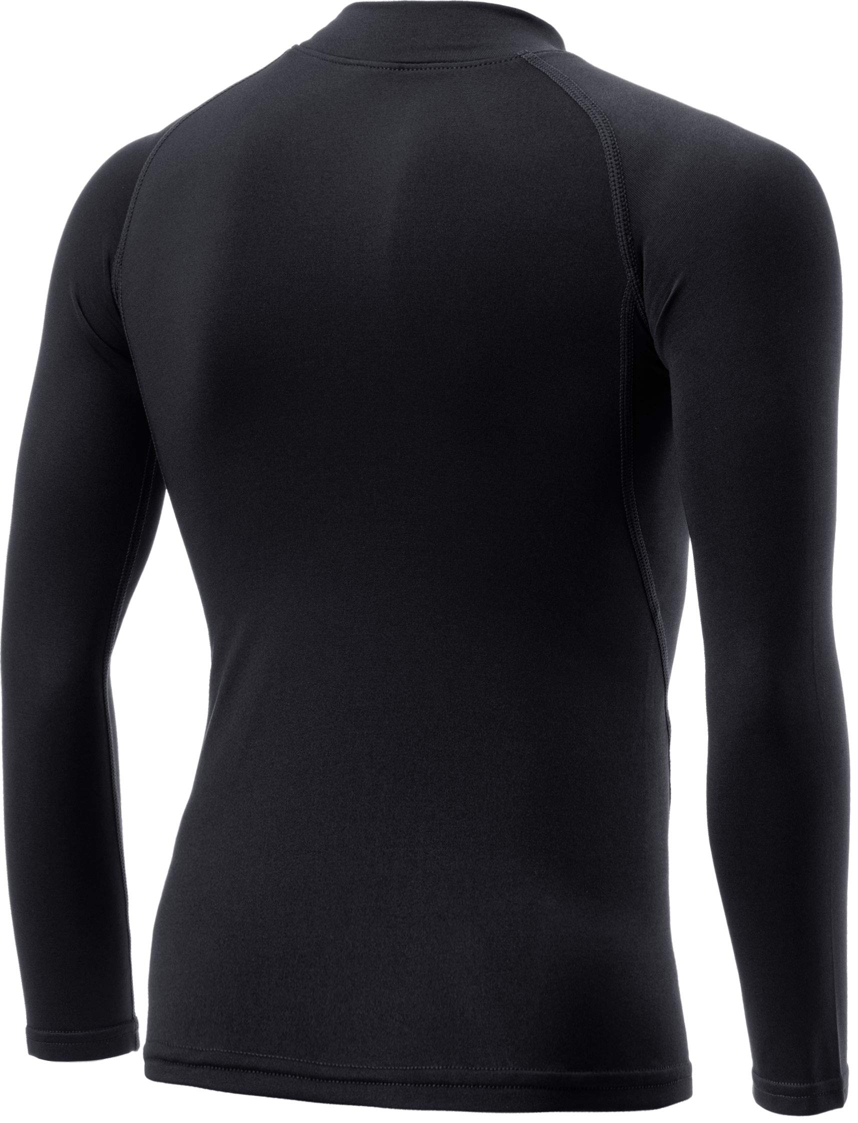TSLA Kid's & Boy's and Girl's Thermal Long Sleeve Tops, Crew Neck Fleece Lined Compression Base Layer Shirts, Thermal Mock Neck Black, 16