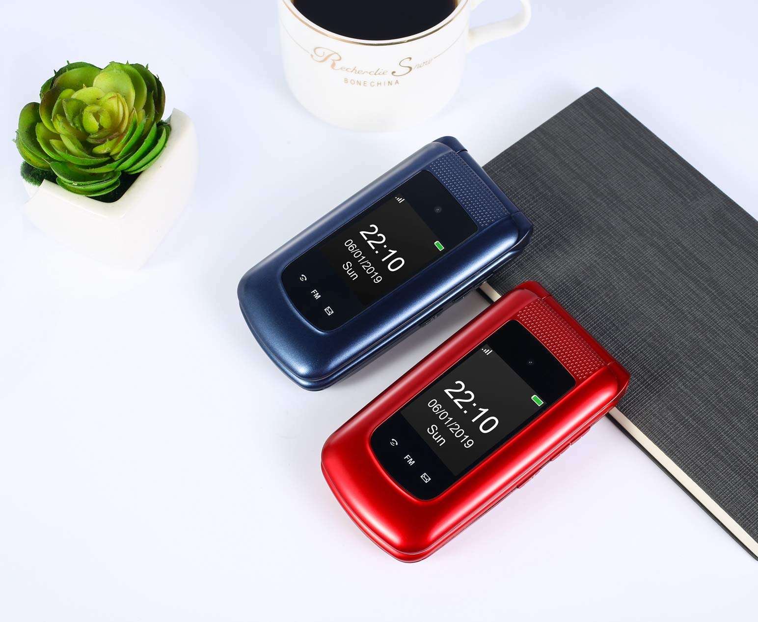 Uleway Unlocked Flip Phone 3G SOS Button Senior Flip Phones Unlocked 2.4'' Screen Easy to Use Basic Cell Phone for Seniors & Kids (Red)