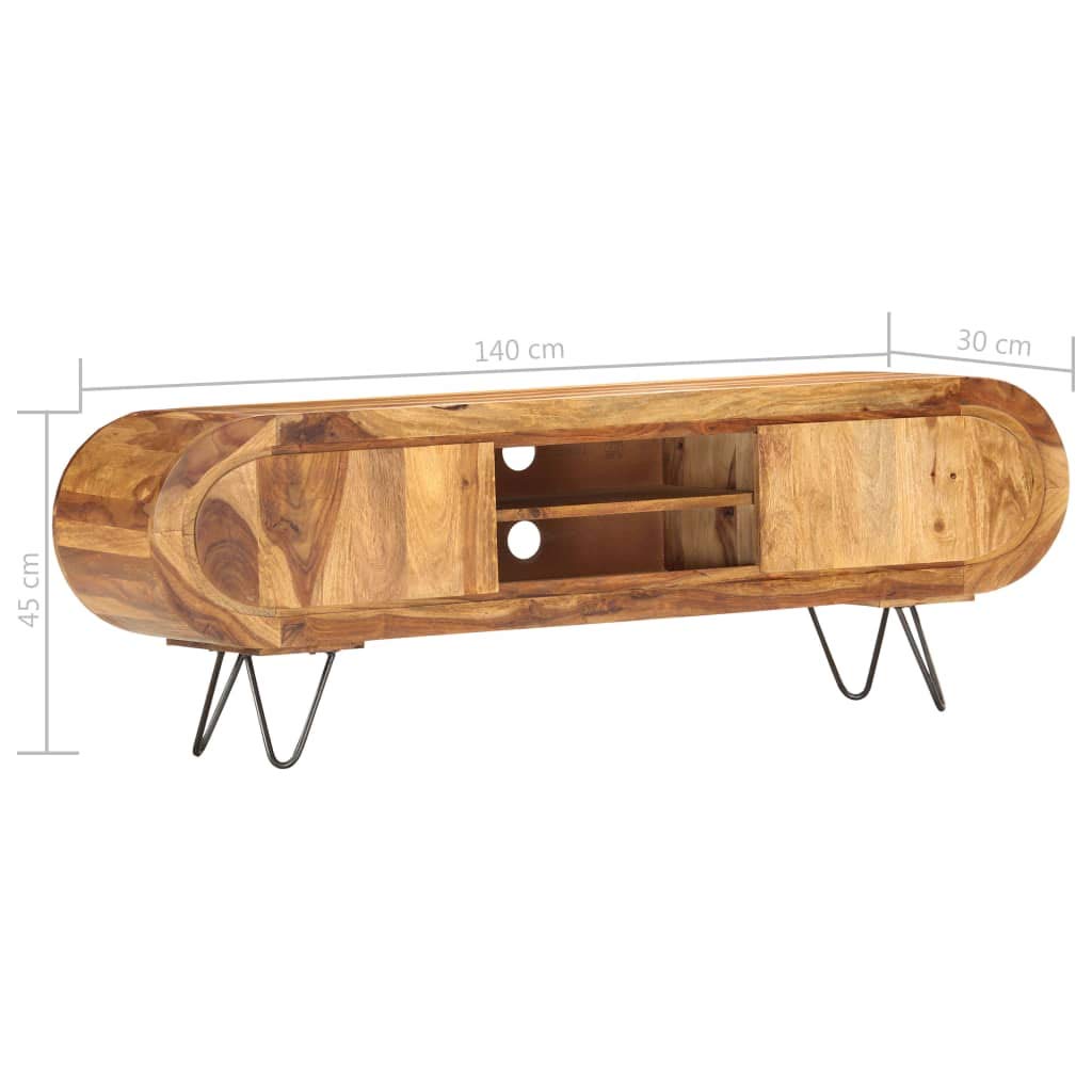 THYUOVAI TV Cabinet,Sideboard Lowboard Media Console Cabinet HiFi Cabinet Tv Table Suitable for Living Room,Bedroom,Closet,Hallway,Foyer,Office 55.1"x11.8"x17.7" Solid Sheesham Wood