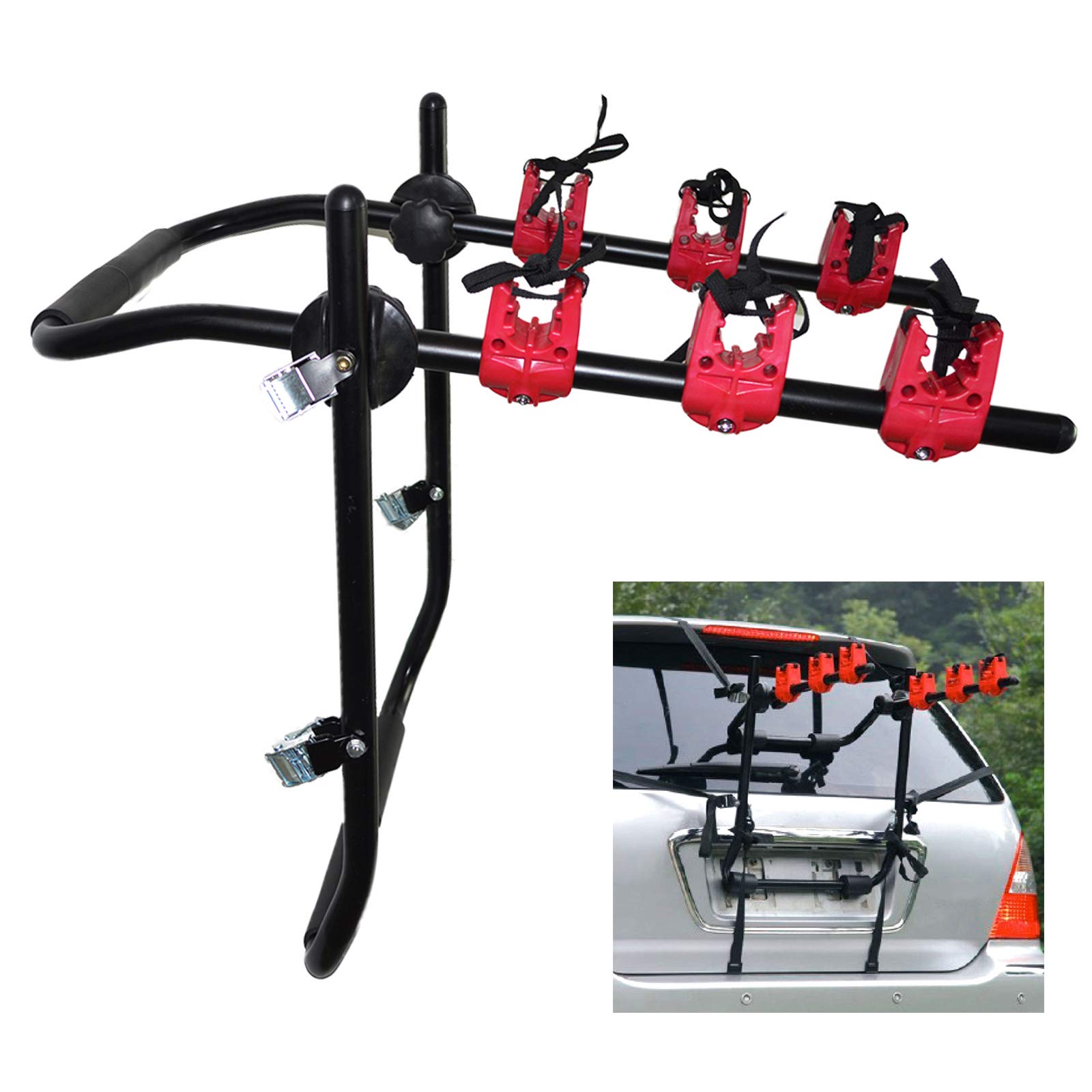 WUPYI 3-Bike Bicycle Rack,Portable Foldable Bike Rack Hitch Mount Carrier Car SUV Truck