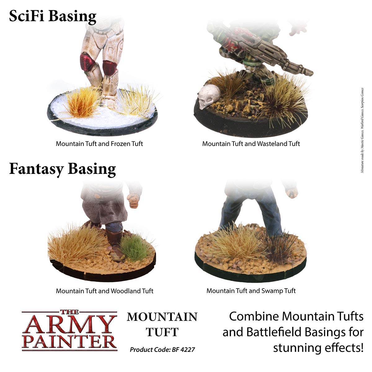 The Army Painter Tufts - Battlefield Tufts: Mountain Tuft, 77 Pcs, 3 Sizes-Terrain Model Kit for Miniature Bases & Model Grass Tufts -Diorama Supplies & Diorama Grass for Mini Basing & Gaming Scenery