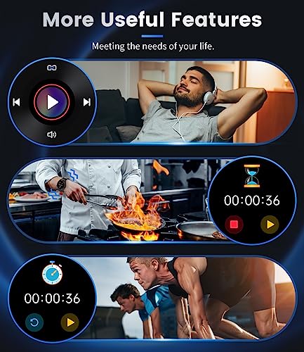 Smart Watches for Men Bluetooth Call (Answer/Make Call), 1.39'' IP68 Smartwatch for Android Phones and iPhone Compatible with Heart Rate/SpO2/Blood Pressure, Voice Assistant, Calculator, Pedometer