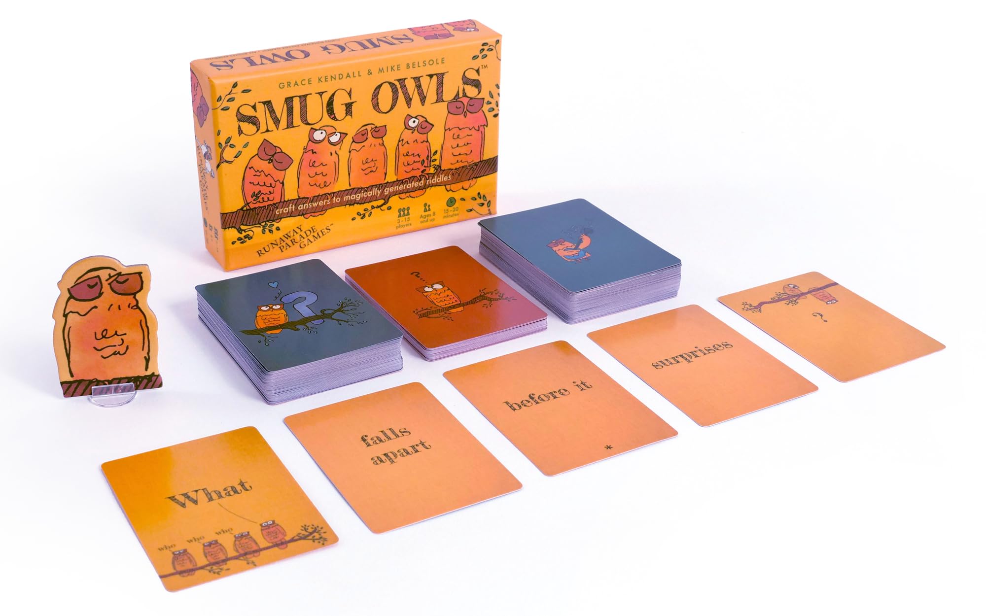 Smug Owls Card Game - A Hilarious & Creative Riddle-Solving Party Game for Kids and Adults | Fun for The Whole Family | 8+ | 15-20 min | 3-15 players