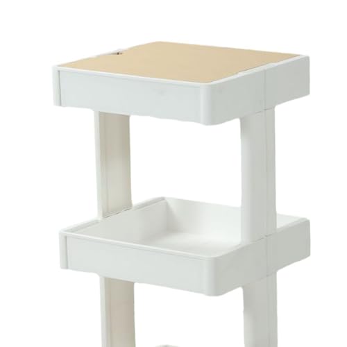 ZYLLZY Rooling Cart, 3 Tier Rolling Shelves Variable Lockable Casters Versatile Mobile Organizer with Lid, Rolling Storage Rack for Office, Home, Kitchen, Bedroom Bathroom