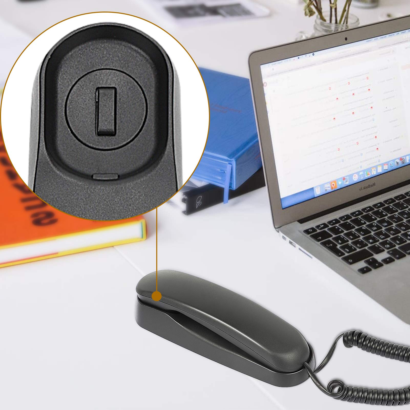 Uvital Hotel Telephone, Fashion & Simplicity, Clear Call, No Need Battery, One Key Redial, Flash, Pause, Hold, Reset, Easy to Operate, Space Saving, Load Ring Tone, Desktop Phone