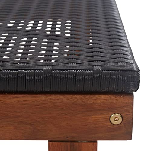 TCSGURK Patio Chaise Lounge, Outdoor PE Rattan Adjustable Back, Patio Folding Chaise Lounge (Color : Black, Size : 78.7" x 21.7" x 22" (L x W x H))