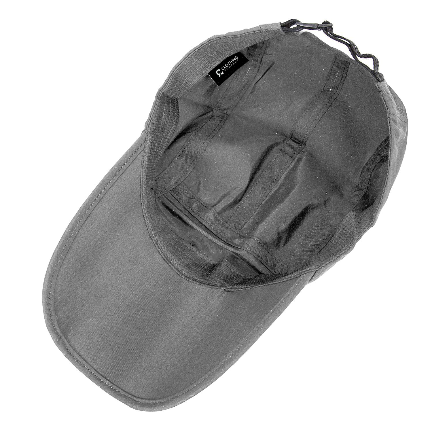 UPF 50+ Foldable Baseball Cap Sun Protection Quick Dry Portable Folding Hats for Men or Women, Gray