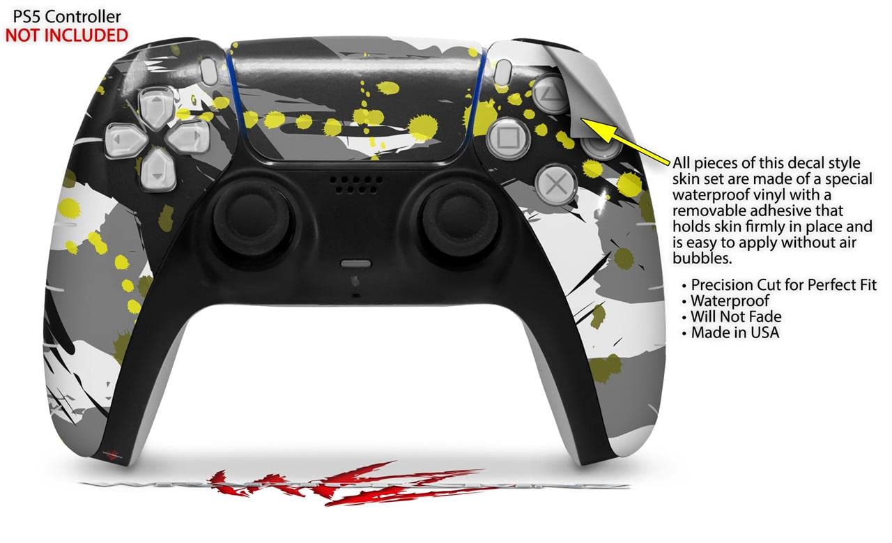 WraptorSkinz Skin Wrap compatible with Sony PS5 DualSense Controller Abstract 02 Yellow (CONTROLLER NOT INCLUDED)