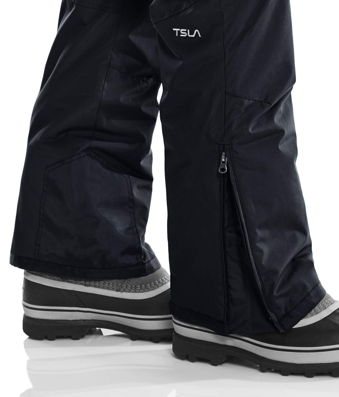 TSLA Men's Winter Snow Bibs, Waterproof Insulated Snowboard Overalls, Ripstop Windproof Ski Pants, Winter Ski Snow Overall Black, 3X-Large