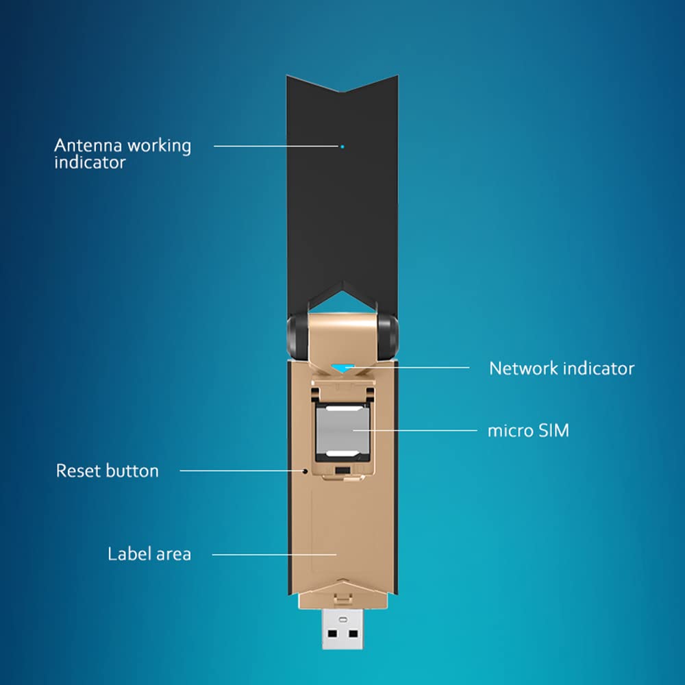 WDINLY 4G LTE USB Modem Dongle Router with WiFi Hotspot, High Speed 4G Modem Wireless Internet WiFi Hotspot Router Unlocked Portable Support 4G FDD:B2/B4/B5/B12/B17 for PC Desktop Laptop Tablet