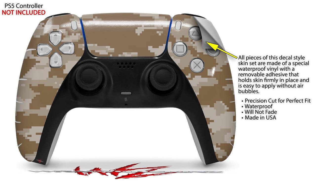 WraptorSkinz Skin Wrap compatible with Sony PS5 DualSense Controller WraptorCamo Digital Camo Desert (CONTROLLER NOT INCLUDED)