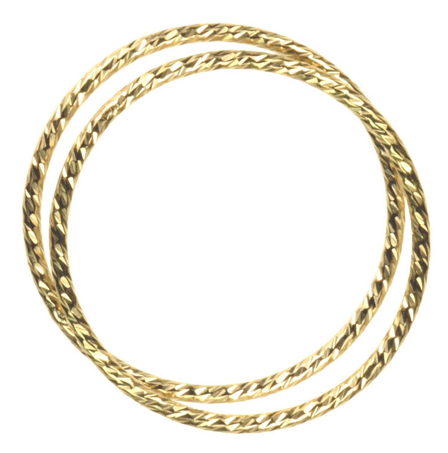 uGems 2 14K Gold Filled Sparkle Stacking Rings Size 9