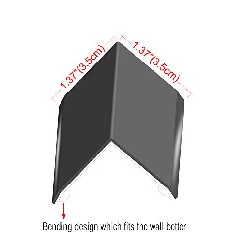 Wall Corner Guard Black SUS 304 Stainless Steel Edge Protector Decoration Corner Shield Baby proofing Edge Bumpers Strip Table Furniture Protector(7.87 inches Glue is not Included)
