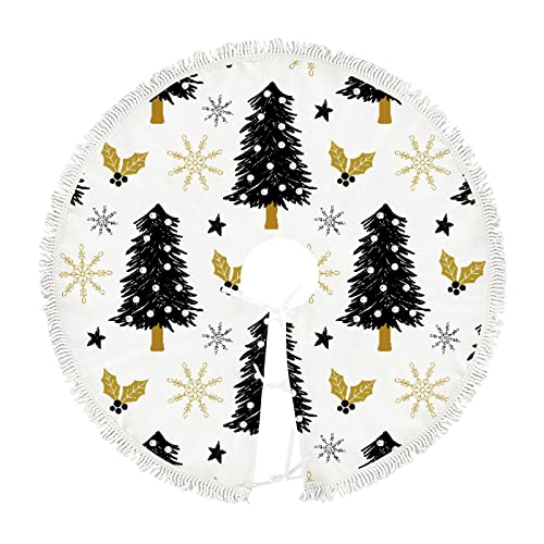 Small Christmas Tree Skirt Christmas Tree Holly Snow,30 Inch Tree Skirt for Christmas Holiday Party Decoration,Rustic Tree Skirts Mat Home Indoor Outdoor Ornaments