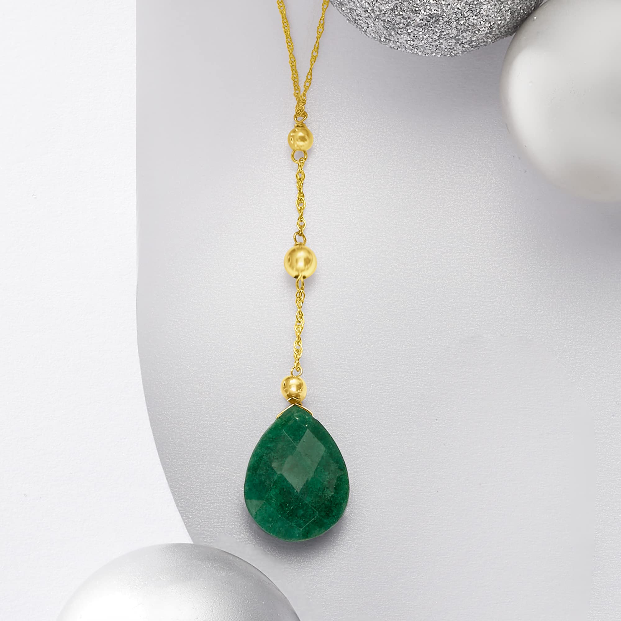 Ross-Simons Precious Gemstone Y-Necklace in 14kt Yellow Gold